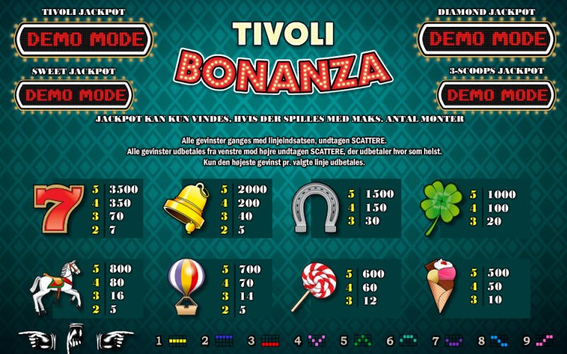 Spil Tivoli Bonanza spillemaskine og vind gode bonusser