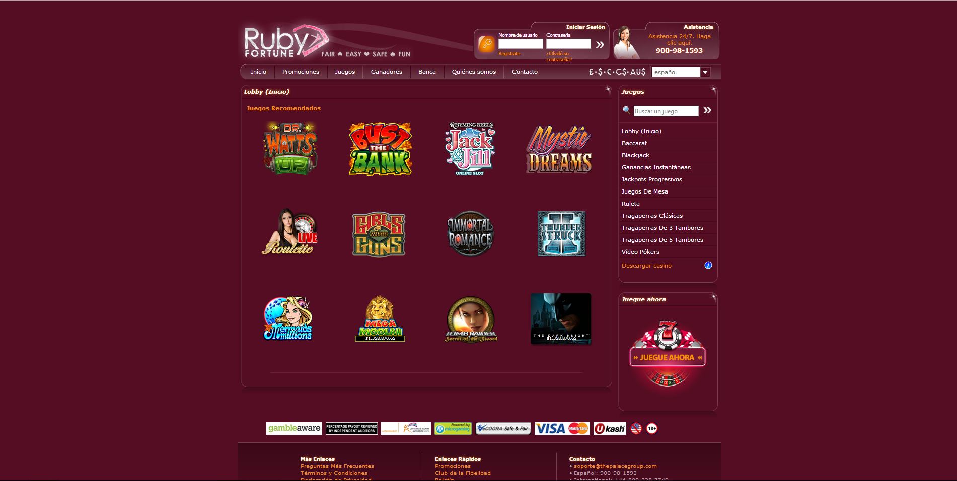 Conoce el Casino Ruby Fortune y jugando lo pasarás en grande