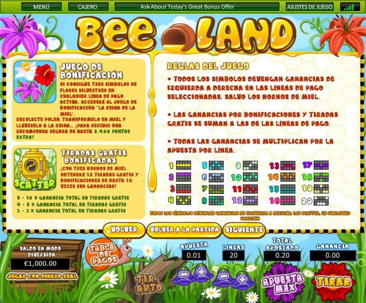 Reseña de la tragaperras Bee Land – Gana con estas divertidas abejas