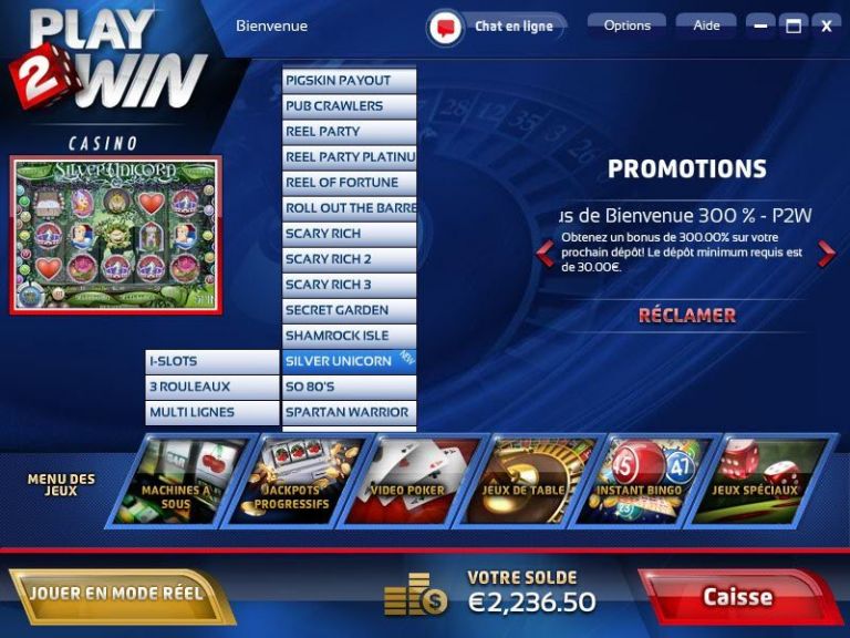 Testez le casino Play2Win et ses bonus