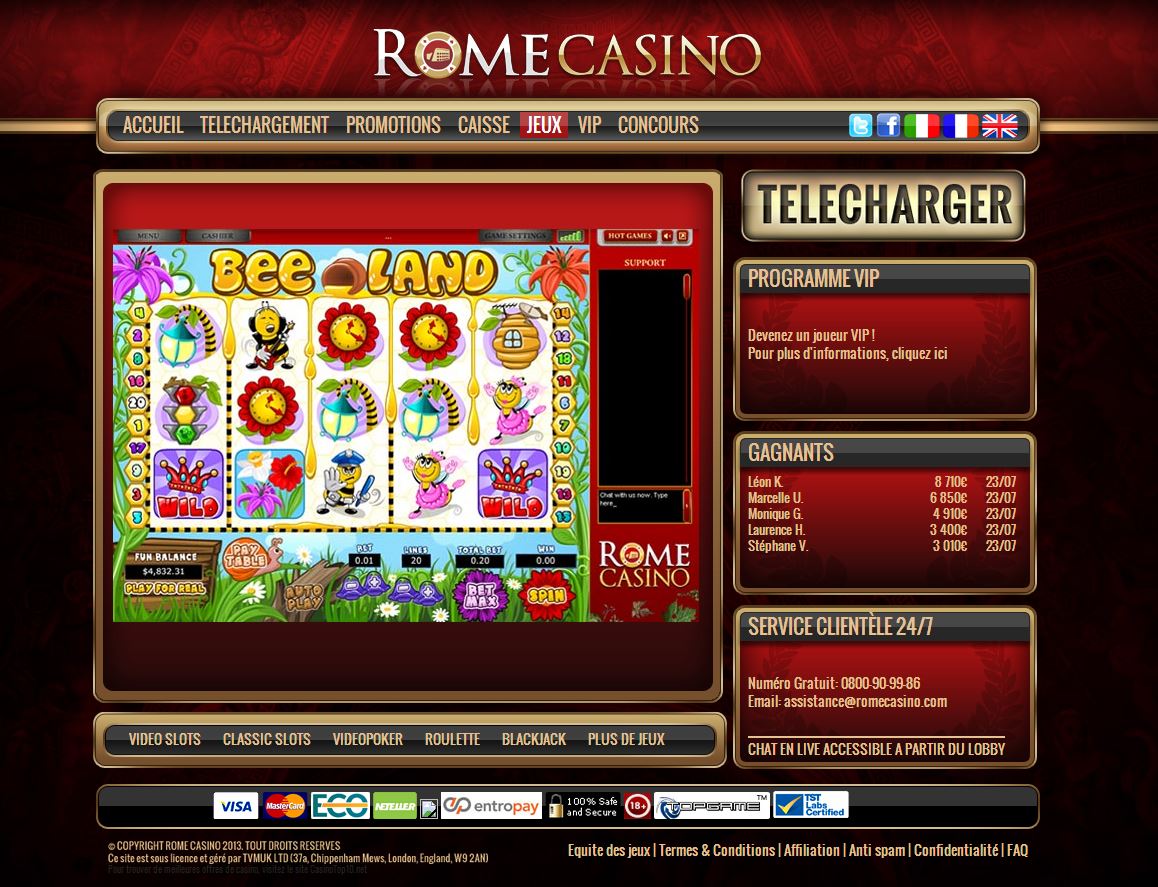 Tous les chemins mènent à Rome Casino