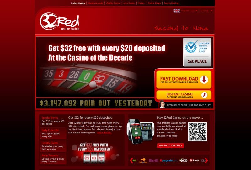 Testez le 32 Red Casino en ligne avec VegasMaster