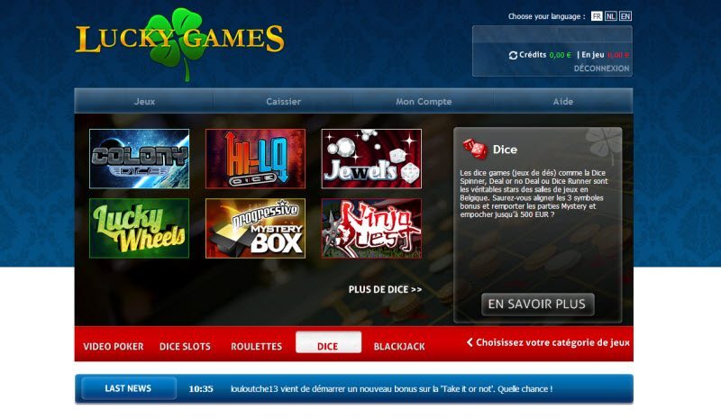 Tentez votre chance sur le casino en ligne Lucky Games