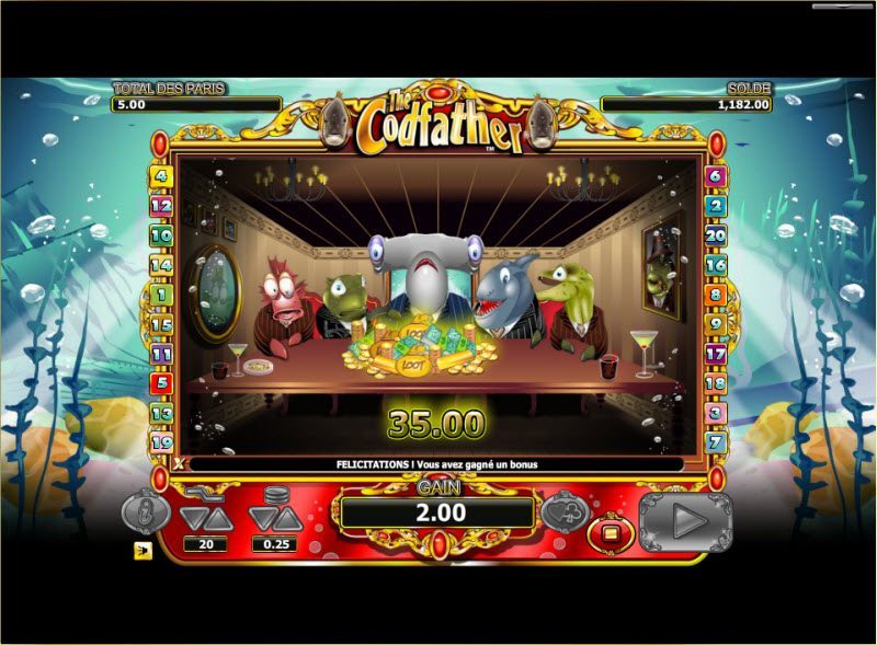 Testez la machine à sous the Codfather et le jackpot des morues