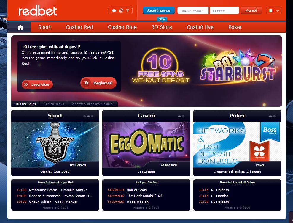 Recensione di Redbet Casino e le sue cinque sale da gioco