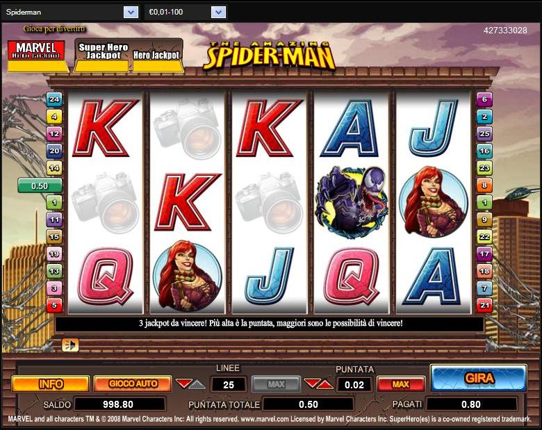 Recensione del gioco Spider-Man slot machine di Cryptologic