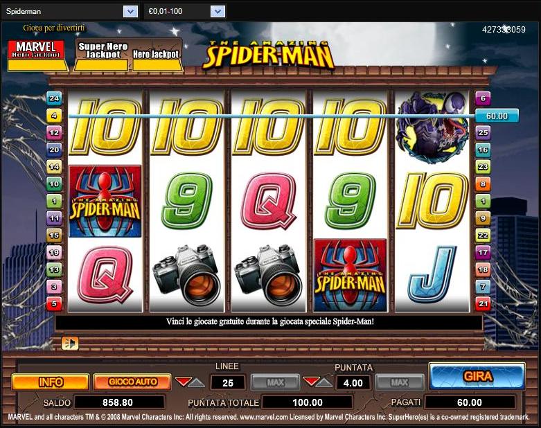 Recensione del gioco Spider-Man slot machine di Cryptologic
