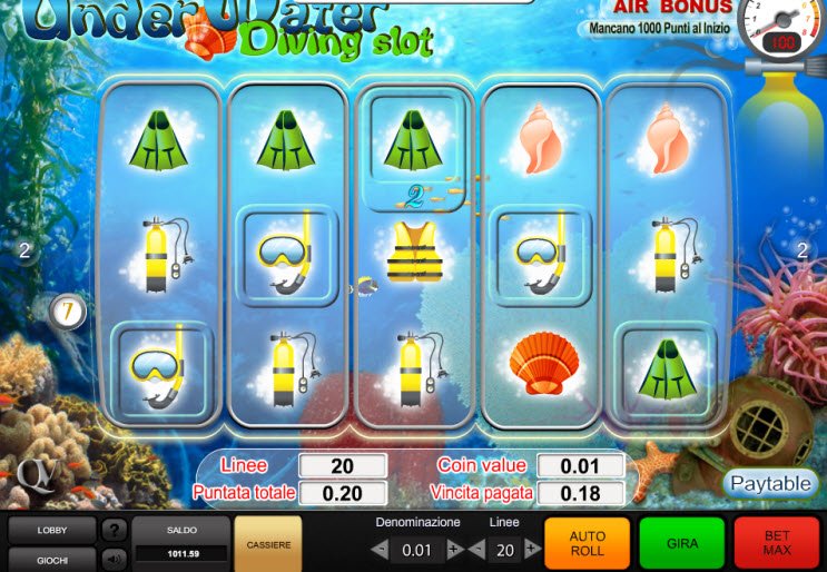 Recensione del gioco Under Water slot machine di SkillOnNet