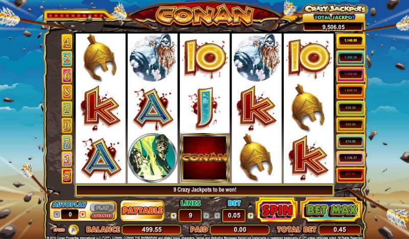 Recensione del gioco Conan The Barbarian slot machine di Cryptologic