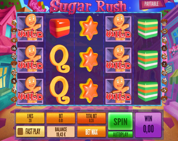 Recensione del gioco Sugar Rush slot machine di Topgame