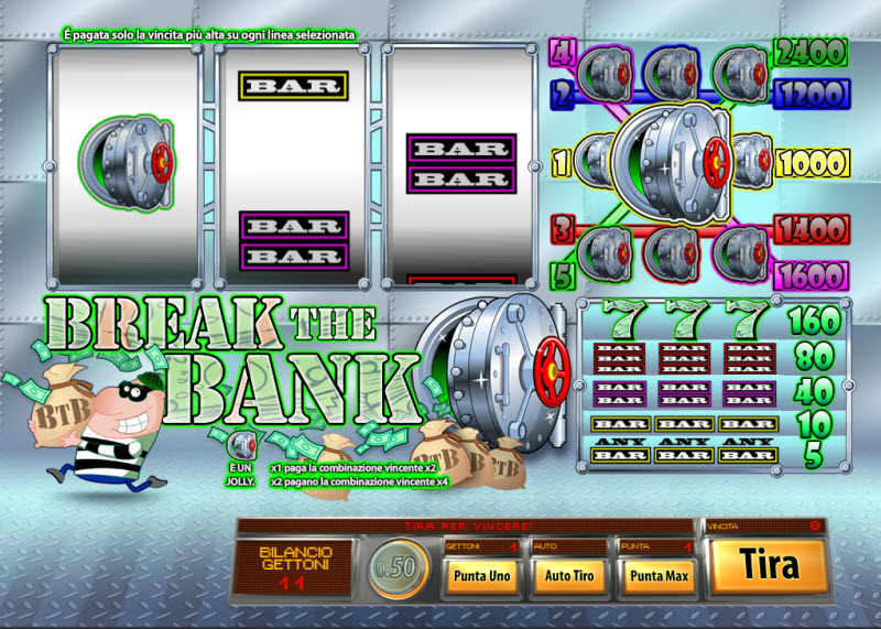 Leggi la recensione della Break The Bank slot di Saucify