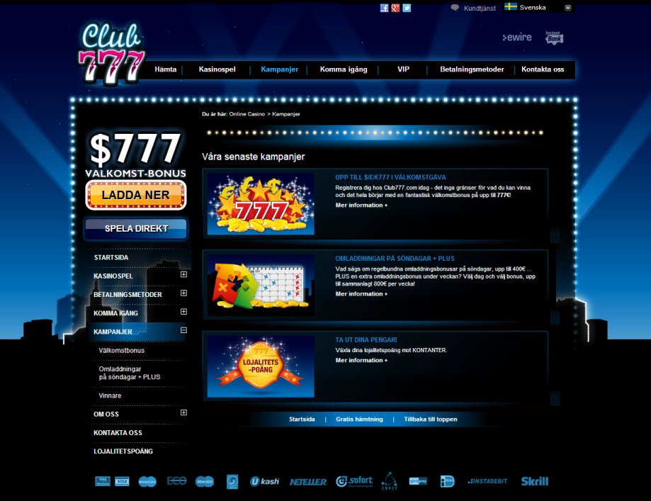 Club777 Casino -777 skäl att spela