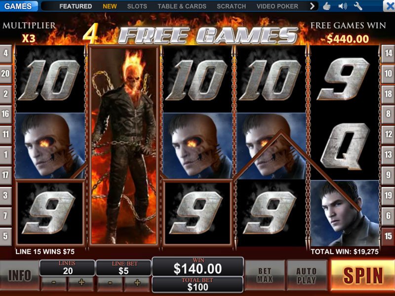 Play Ghost Rider Slot Machine For Hollywood Action