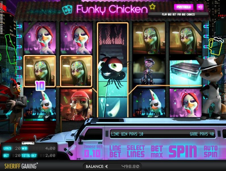 Review Funky Chicken Slot Machine - Bonuses Available