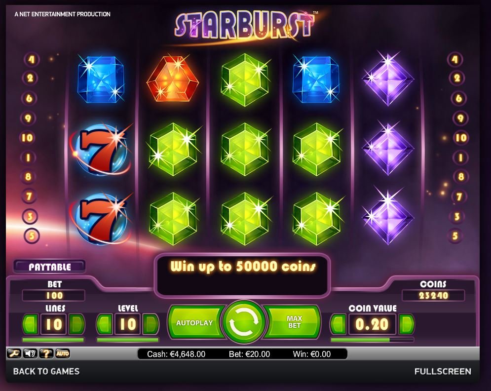 Burst into the Starburst Slot Machine Review