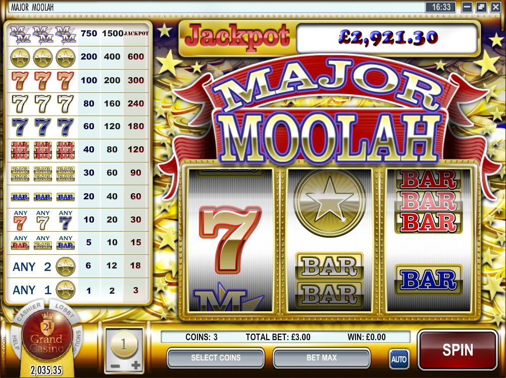 Play Major Moolah Slot for Cash Payouts
