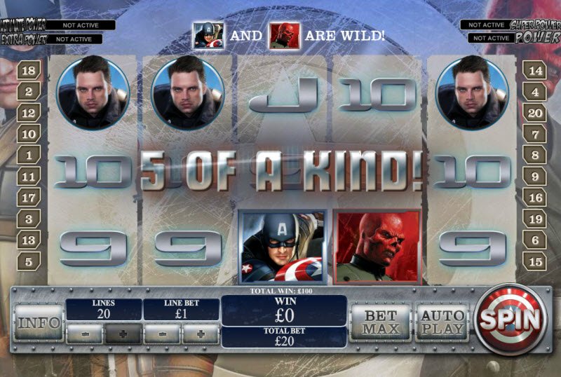 Review Captain America Slot Machine