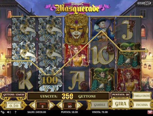 The Royal Masquerade slot machine is a regal game from Play ‘n Go